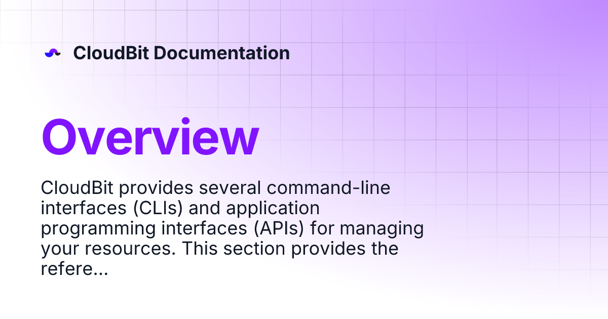 Overview | CloudBit Documentation