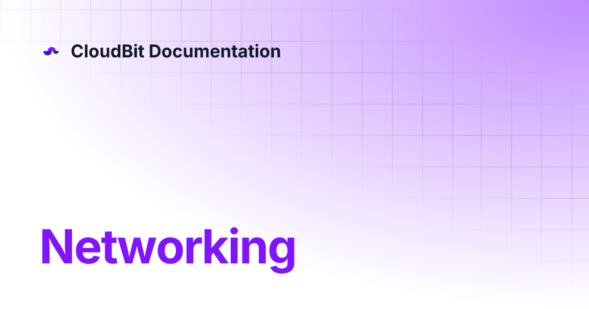 Networking | CloudBit Documentation